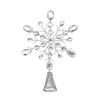 Silver Gem Snowflake Tree Topper