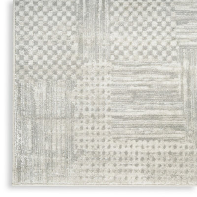 Silver Grey Abstract Modern Living Room Bedroom & Dining Room Rug-274cm ...