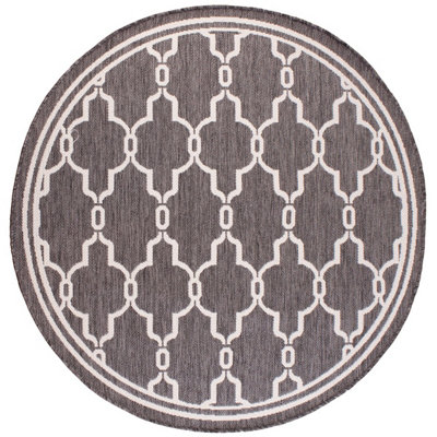 Silver Grey Outdoor Rug, Geometric Stain-Resistant Rug For Patio Decks ...