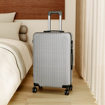Silver Hardshell Spinner Wheel Luggage Travel Suitcase, 20"