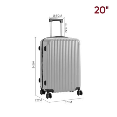 Silver Hardshell Spinner Wheel Luggage Travel Suitcase, 20"