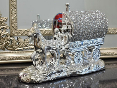 Silver Horse With Wagon Gypsy Crushed Diamond | DIY at B&Q