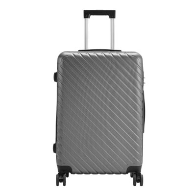 Silver Lightweight Hardside Travel Suitcase with Spinner Wheels 24"