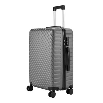 Silver Lightweight Hardside Travel Suitcase with Spinner Wheels 24"