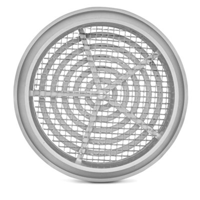 Silver Mini Round Air Vent Grille 80mm with Flange and Fly Screen ...