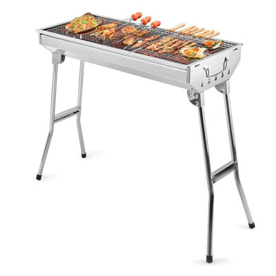 Silver Outdoor BBQ Table for Barbecue Preparation, Serving and Garden ...