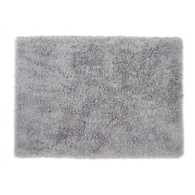 Silver Plain Shaggy Handmade Easy to Clean Rug for Living Room and ...
