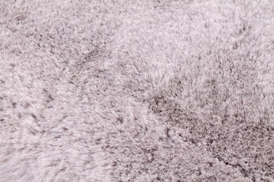 Silver Plain Shaggy Modern Easy to Clean Rug For Dining Room Bedroom ...