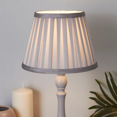 Silver Pleat Textured Tapered Decorative Fabric Lamp Shade