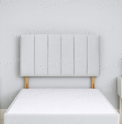 Silver Plush Velvet 4ft Small Double Headboard 26 inches