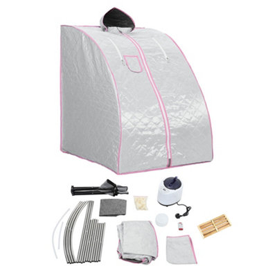 SILVER PORTABLE STEAM SAUNA SPA TENT SET ONE PERSON FULL BODY, 78CM W X ...