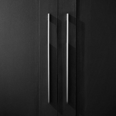 Silver Slimline Square Cabinet Pull Handle - Solid Brass - Hole Centre ...