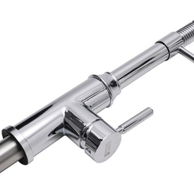 Silver Stainless Steel Side Lever Kitchen Spring Neck Pull Out Kitchen ...