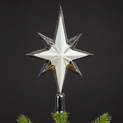 Silver Tree Topper Star Decoration
