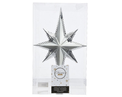 Silver Tree Topper Star Decoration