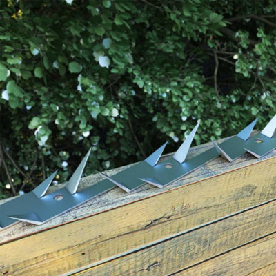 Silver Wall Spikes 2 pcs Steel 1 m Anti Climb Security Fence Spikes