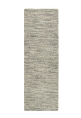 Silver Wool Modern Striped Handmade Easy to Clean Rug for Living Room ...