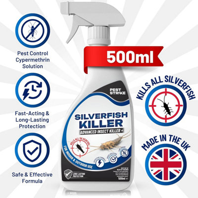 Silverfish Killer Spray - 500ml Silverfish Spray Long-Lasting ...