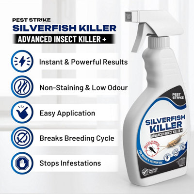Silverfish Killer Spray - 500ml Silverfish Spray Long-Lasting ...