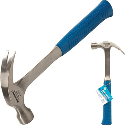 Silverline 16oz Solid Forged Claw Hammer Fibreglass Rubber Grip Handel ...