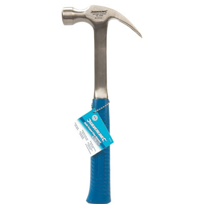 Silverline 16oz Solid Forged Claw Hammer Fibreglass Rubber Grip Handel ...