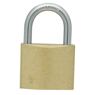 SILVERLINE - 40mm Keyed Alike Brass Padlocks 4 Pack at B&Q
