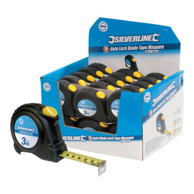 Silverline Auto Blade Lock Tape Display Box - 30pce 3m / 10ft x 16mm