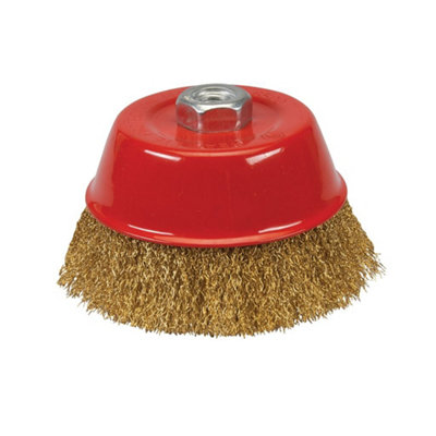 Silverline Brassed Steel Crimp Cup - 125mm