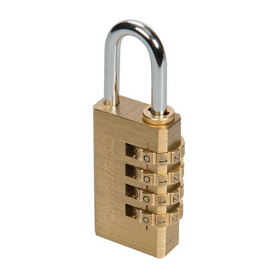 Silverline Combination Padlock Brass - 4-Digit