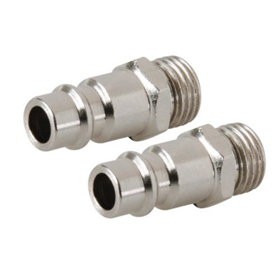 Silverline Euro Bayonet Coupler 1/4 Bsp Male Thread 2Pk