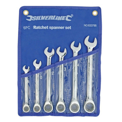 Silverline - Fixed Head Ratchet Spanner Set 6pce - 8 - 17mm | DIY at B&Q