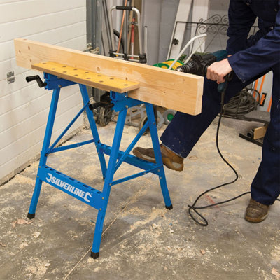 Silverline Heavy Duty Flip-Top Workbench TB05 Hand Tools 150kg