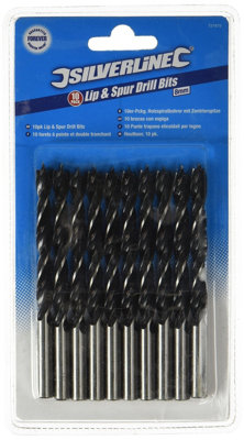 Silverline Lip & Spur Drill Bits - 8mm 10pk | DIY at B&Q