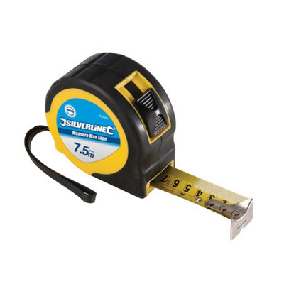 Silverline - Measure Max Tape - 7.5m / 25ft x 25mm | DIY at B&Q
