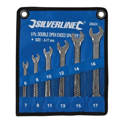 Silverline - Open-Ended Spanner Set 6pce - 6 - 17mm | DIY at B&Q