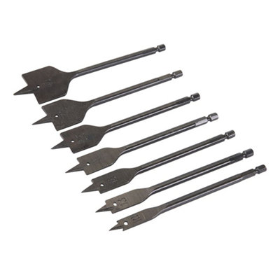 Silverline - Plumbers Flat Bit Set 7pce - 10 - 40mm | DIY at B&Q