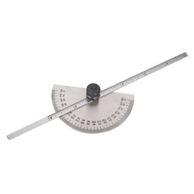 Silverline Protractor With Depth Gauge Scale