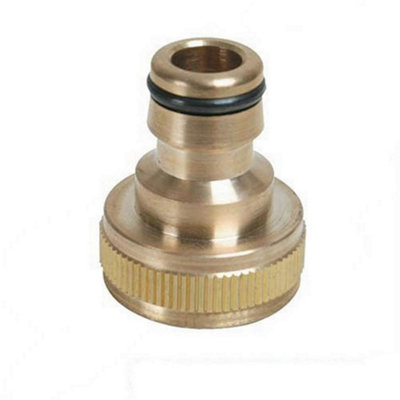 Silverline Tap Connector Brass - 3/4" BSP - 1/2" Male | DIY at B&Q