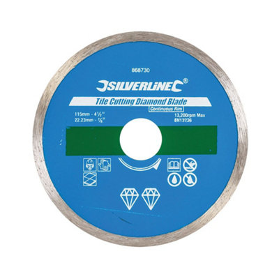 Buy Silverline Tile Cutting Diamond Blade - 115 x 22.23mm Continuous ...