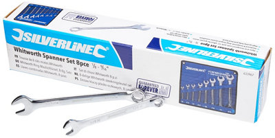 Silverline Whitworth Spanner Set 8pce - 1/8 - 9/16" | DIY at B&Q