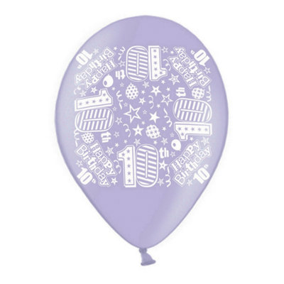 SIMON ELVIN 10 INCH LATEX BALLOONS (PACK OF 10) MULTICOLOURED (21ST ...