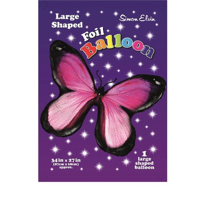 Simon Elvin Butterfly Foil Balloon (Pack Of 6) Pink (One Size)
