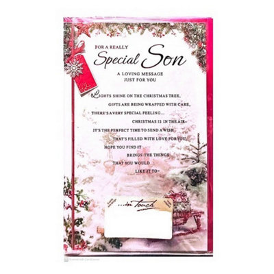 Simon Elvin For A Really Son Sleigh Christmas Card (Pack of 6) White ...