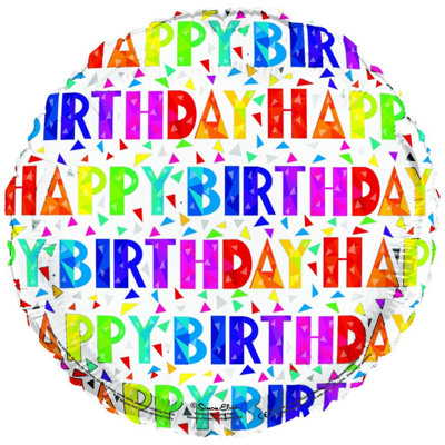 Simon Elvin Happy Birthday Rainbow Foil Balloon Multicoloured (18in)