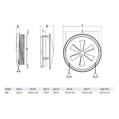 Simon Vent-A-Matic Cord Operated Window Fan 162mm Model 106