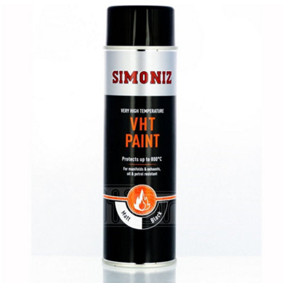 Simoniz VHT Matt Black Paint Very High Temperature Car Spray Can 500ml