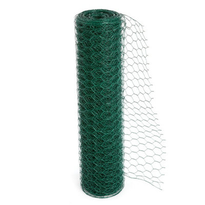 simpa 0.6M x 25M Green PVC Coated Galvanised Steel Wire Garden Fencing ...