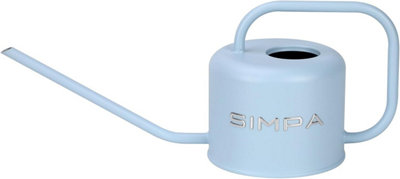 simpa 1.1L Matt Light Blue Watering Can with Long Easy Pour Spout