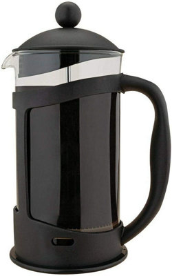 simpa 1 Litre / 8 Cup Black Plastic Cafetiere French Press Pot