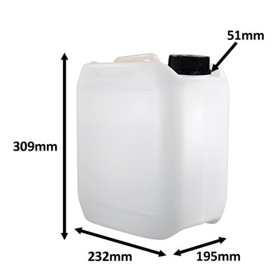 simpa 10L / 2.6 Gallon White Opaque Plastic Jerry Can HDPE Bottle with Tamper Evident Cap - Set ...